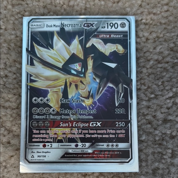 Pokemon Other Pokemon Necrozma Gx Card Black Yellow Blue Poshmark